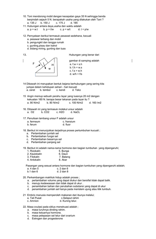 Soal UJIAN KENAIKAN KELAS (UKK) IPA SMP kelas 8 smt 2- | PDF