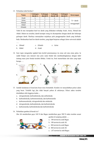SOAL IPA SD OSN 2016 | PDF