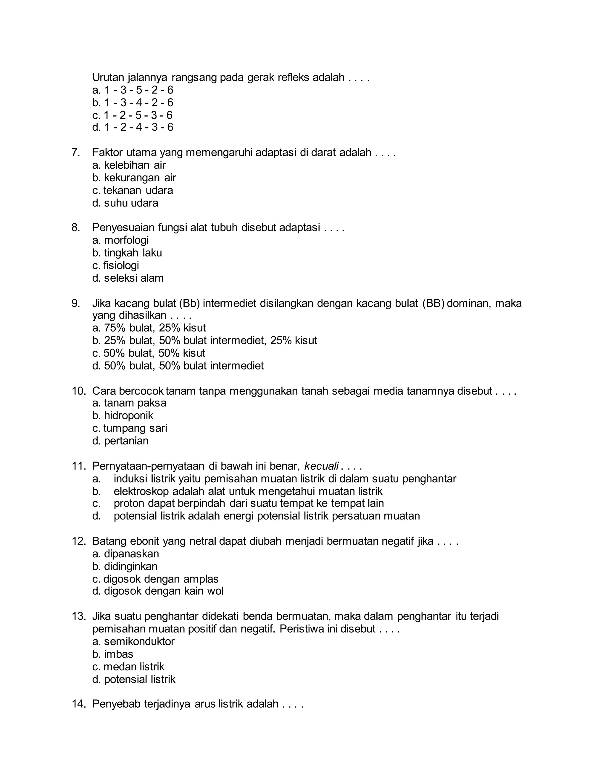 Soal ipa smp kelas 9 uas smt ganjil dewi ganawati ok | PDF