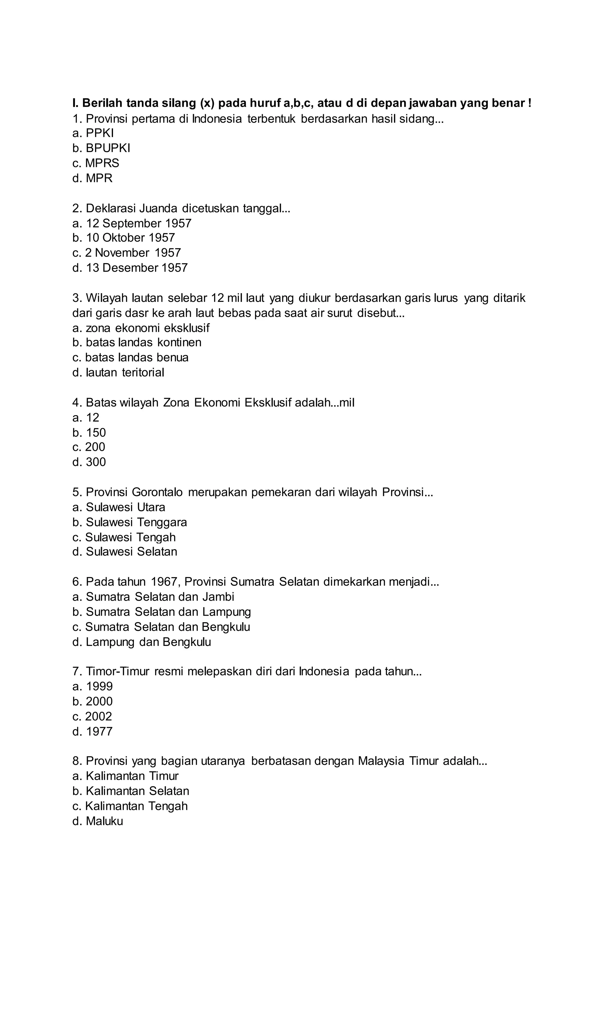 Soal ips kelas 6 | PDF