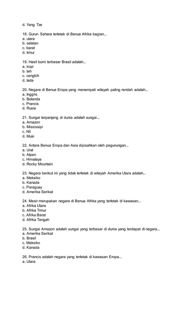 Soal ips kelas 6 | DOCX