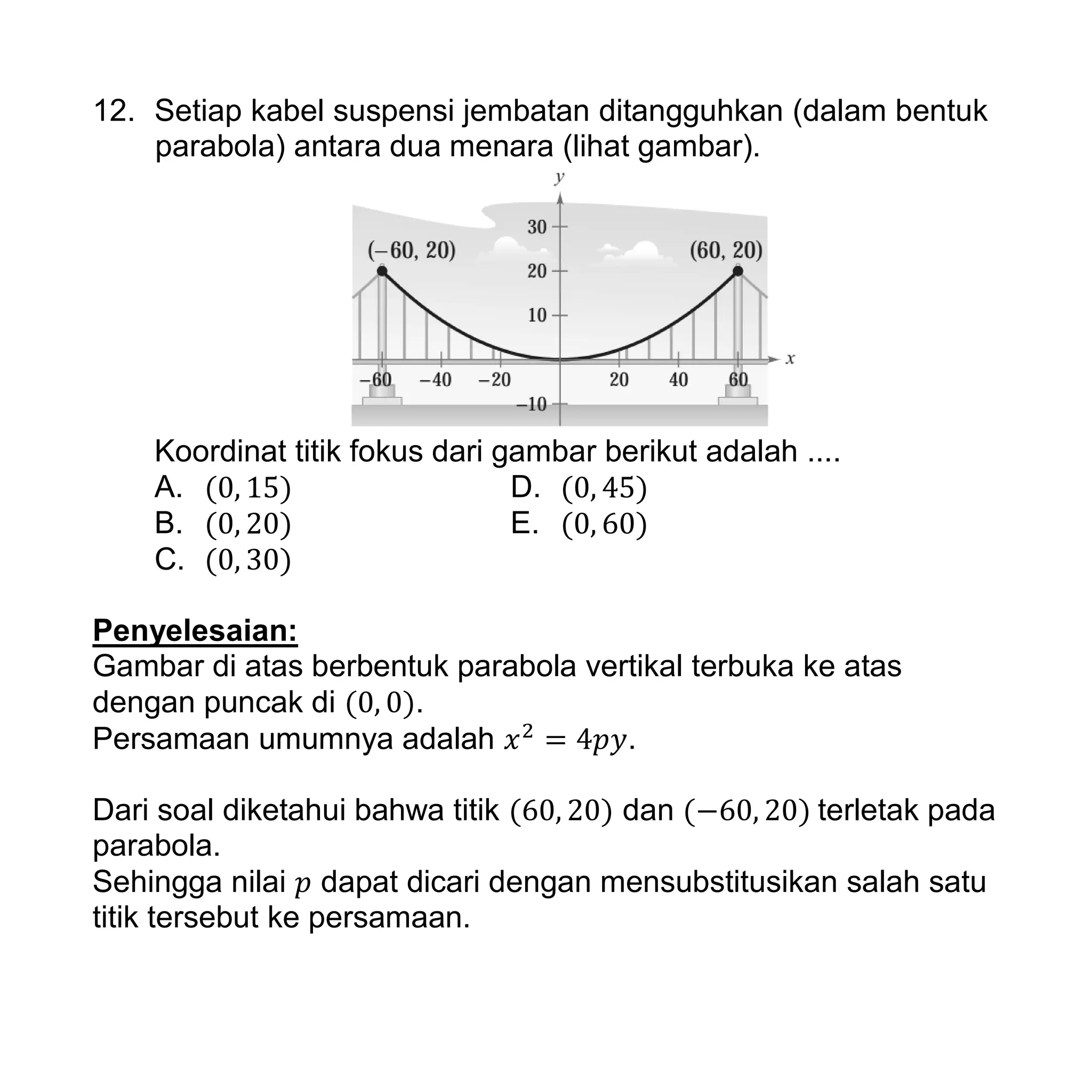 Soal irisan kerucut dan pembahasannya | PDF