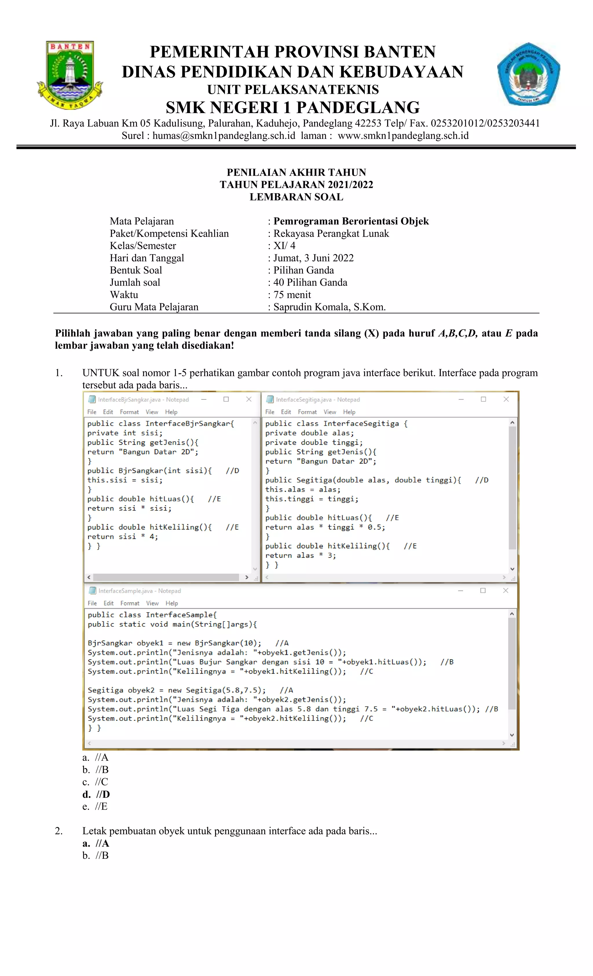Soal + jawaban PAT PBO Kelas XI RPL 2021.docx