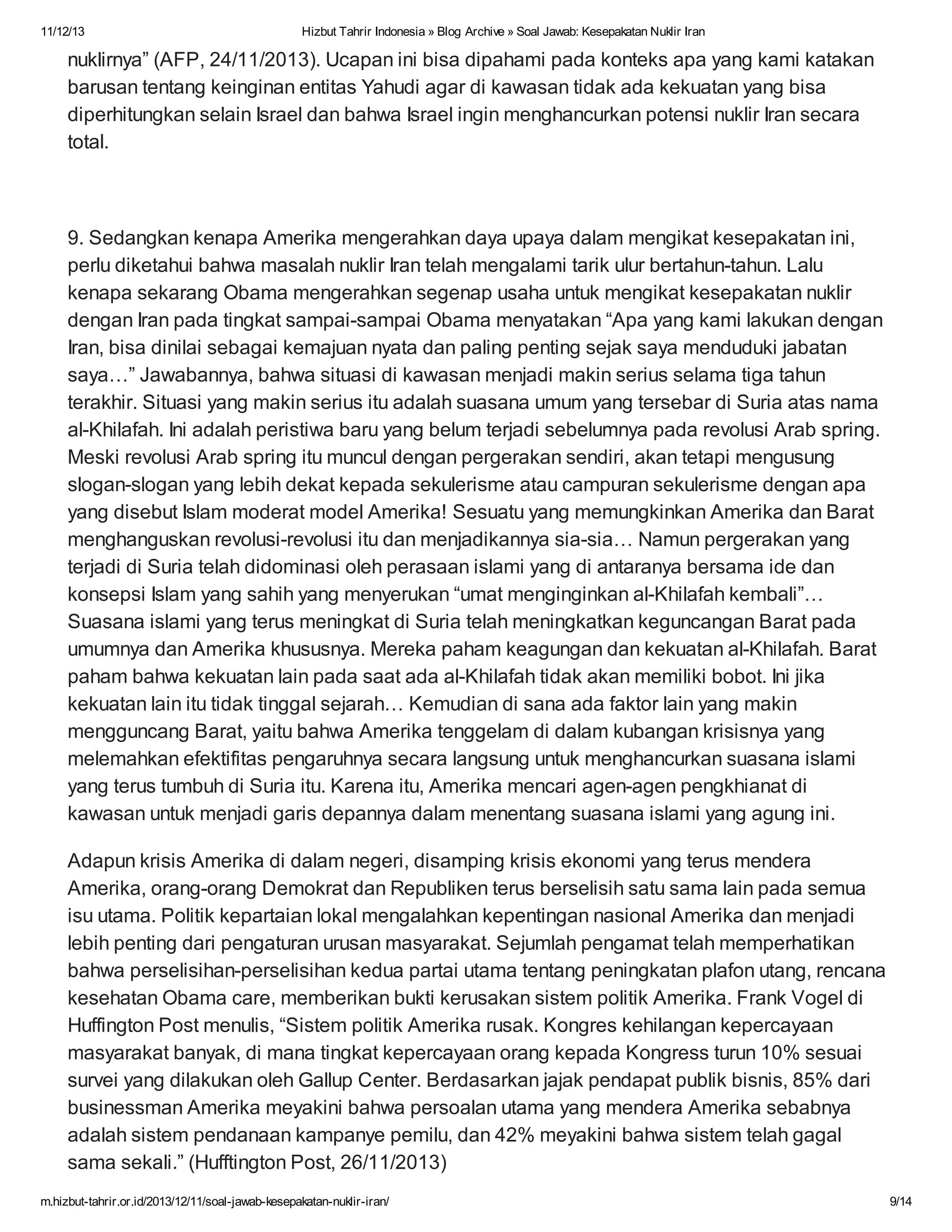 Soal jawab kesepakatan nuklir iran | PDF