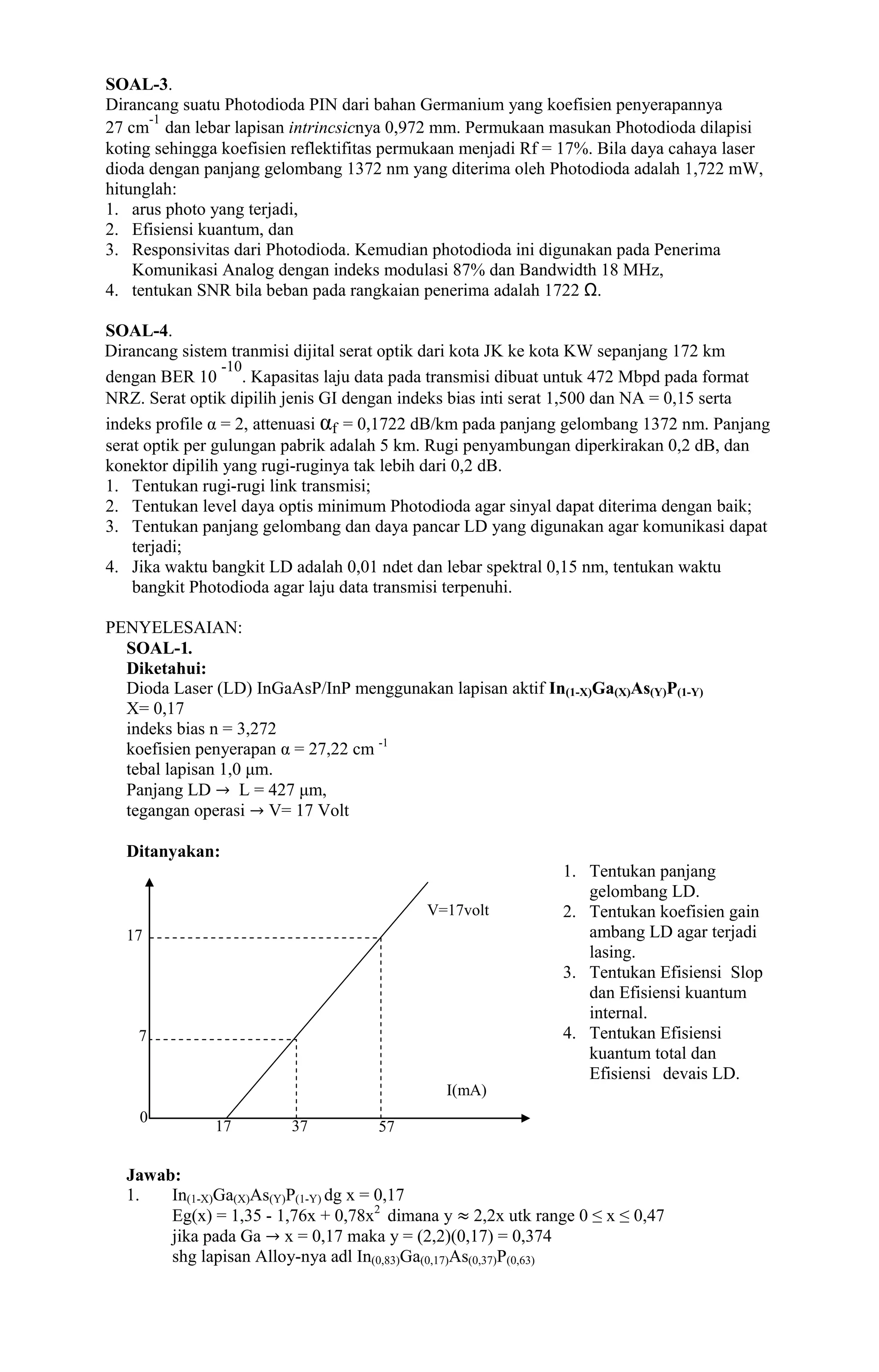Soal jawab Sistem Komunikasi Serat Optik | PDF