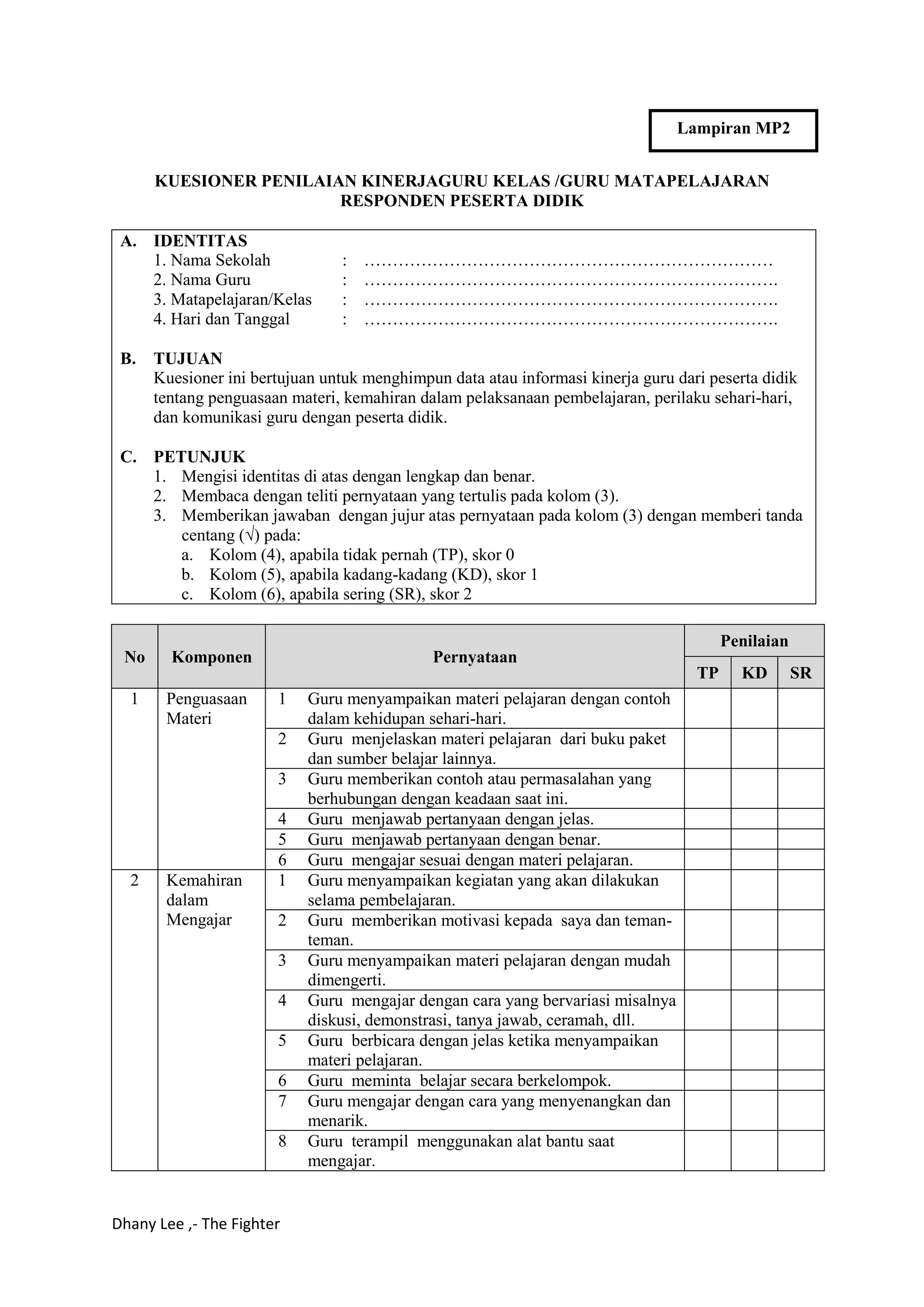 Soal kasus penghitungan skor dan nilai pk guru | PDF