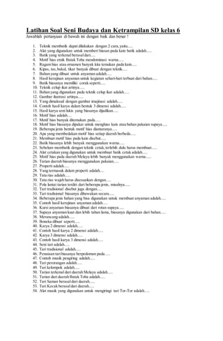 Soal kelas 6 smtr 1 | PDF