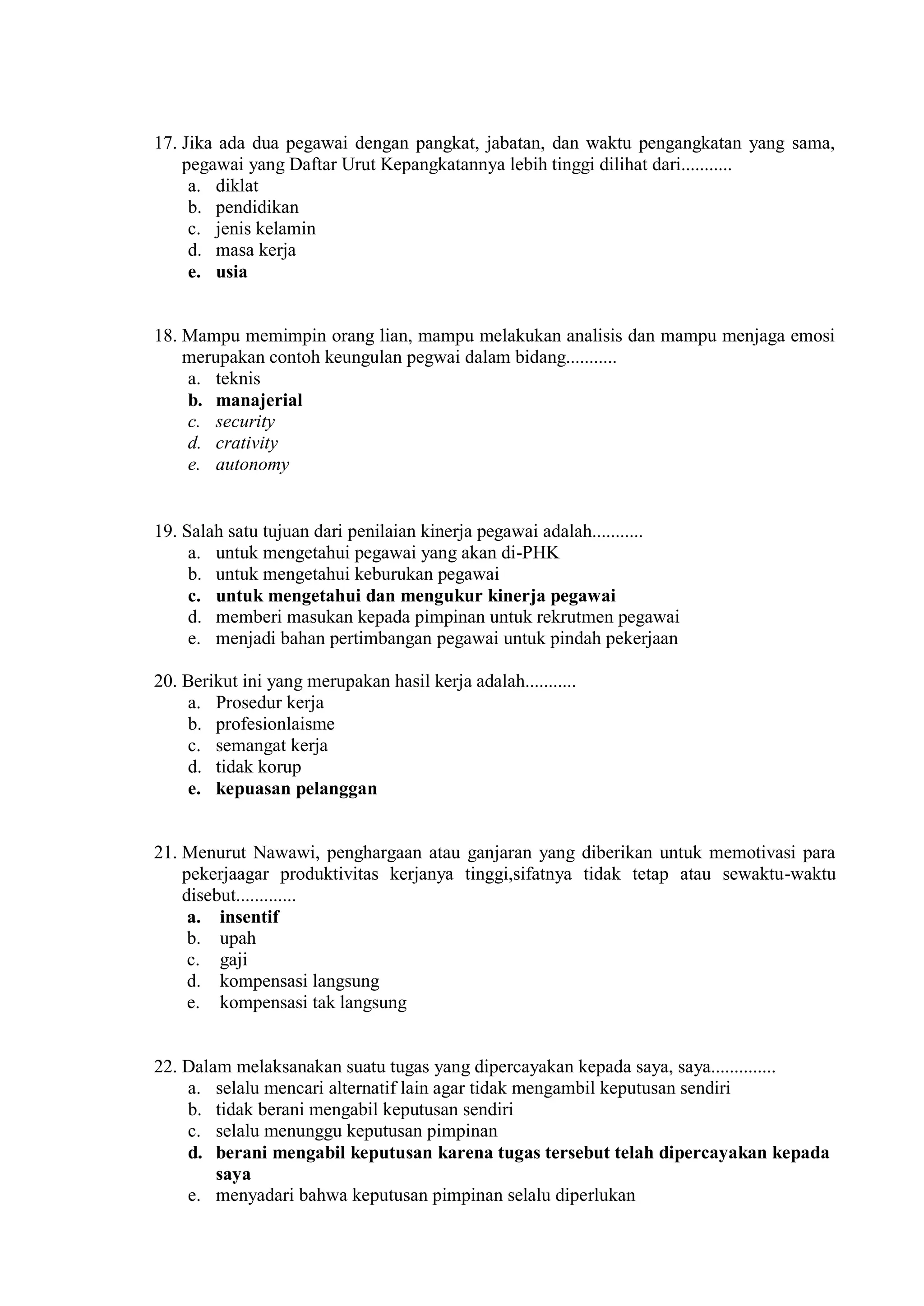 SOAL USP XII OTKP_OTK KEPEGAWAIAN | PDF