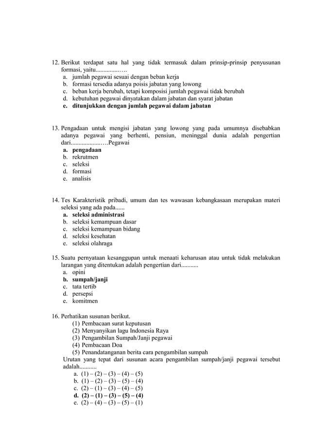 SOAL USP XII OTKP_OTK KEPEGAWAIAN | PDF