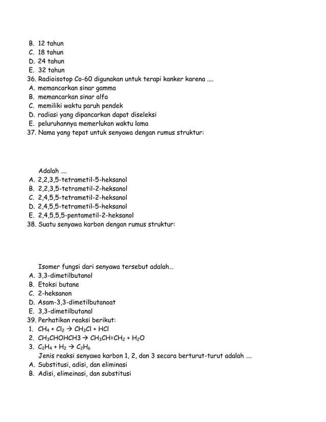 Soal Latihan UTS Kimia Kelas XII bab sifat koligatif larutan | PDF