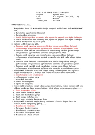 Soal kls 12 | DOCX