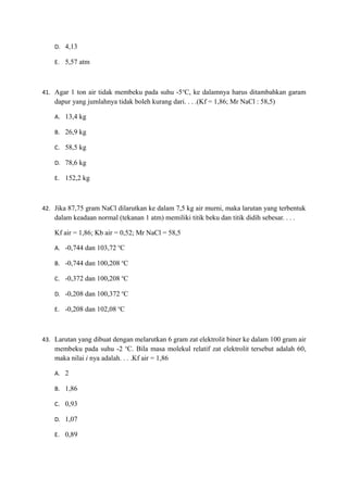 Soal koligatif larutan | RTF
