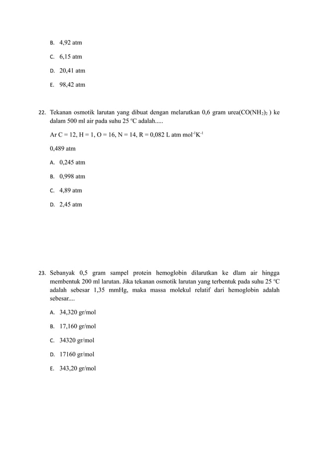 Soal koligatif larutan | RTF