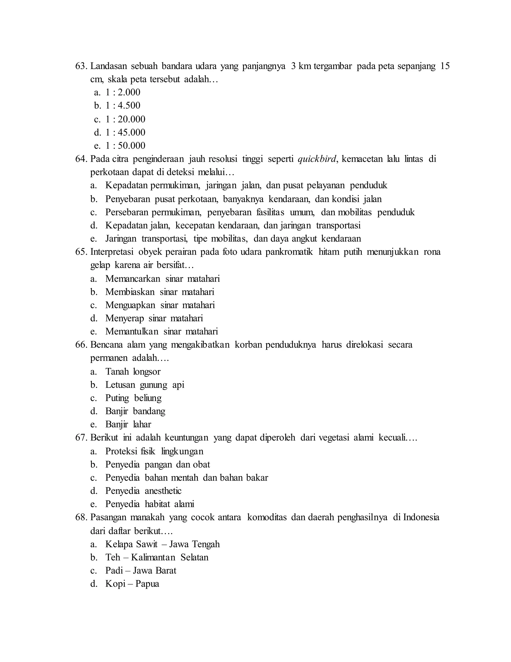 Soal ksm geografi 2017 | PDF