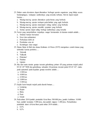 Soal ksm geografi 2017 | PDF