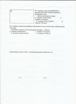 Soal kuis jaringan komputer rev | PDF