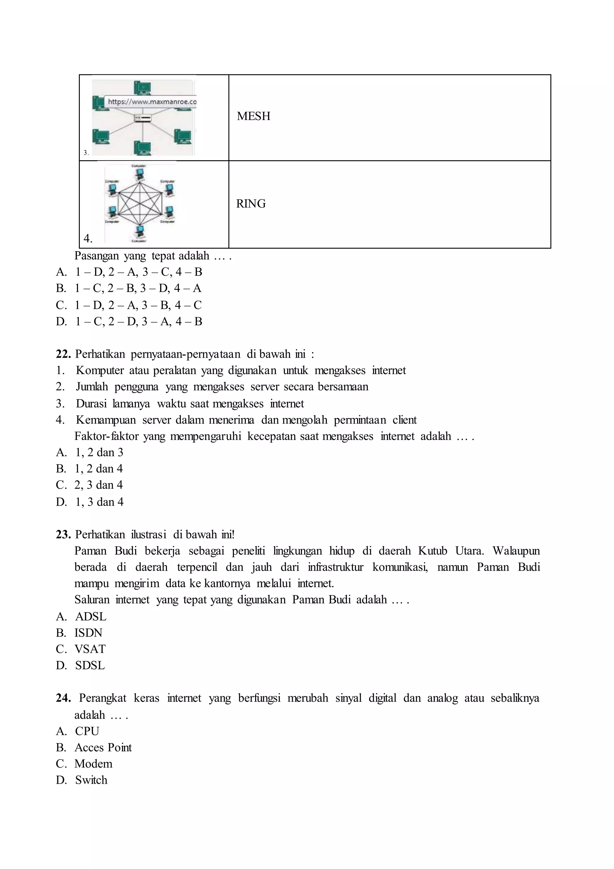 Soal lathan usp tik 9 | DOCX