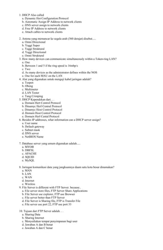 Soal latihan | DOCX