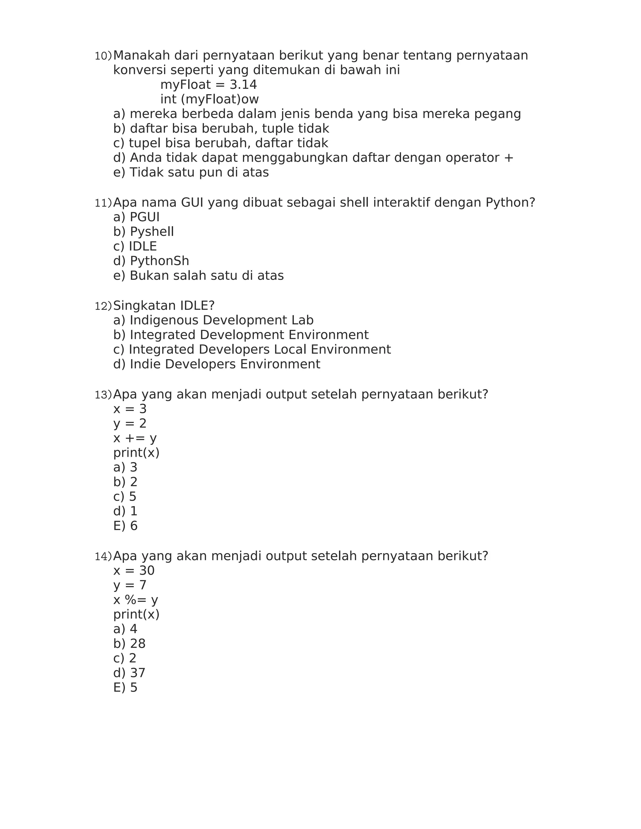 Soal latihan junior level - soal python | PDF