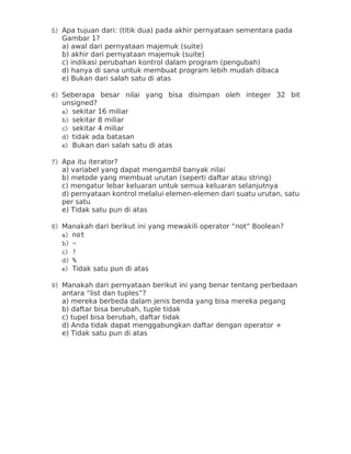 Soal latihan junior level - soal python | PDF