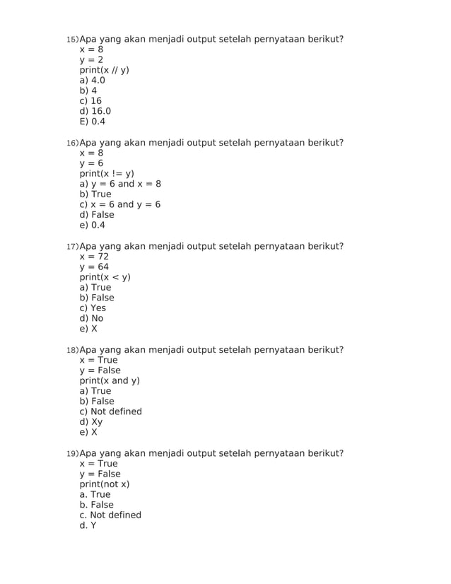 Soal latihan junior level - soal python | PDF