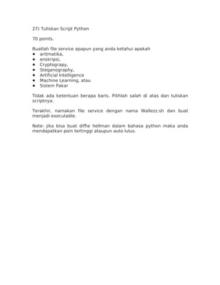 Soal latihan junior level - soal python | PDF