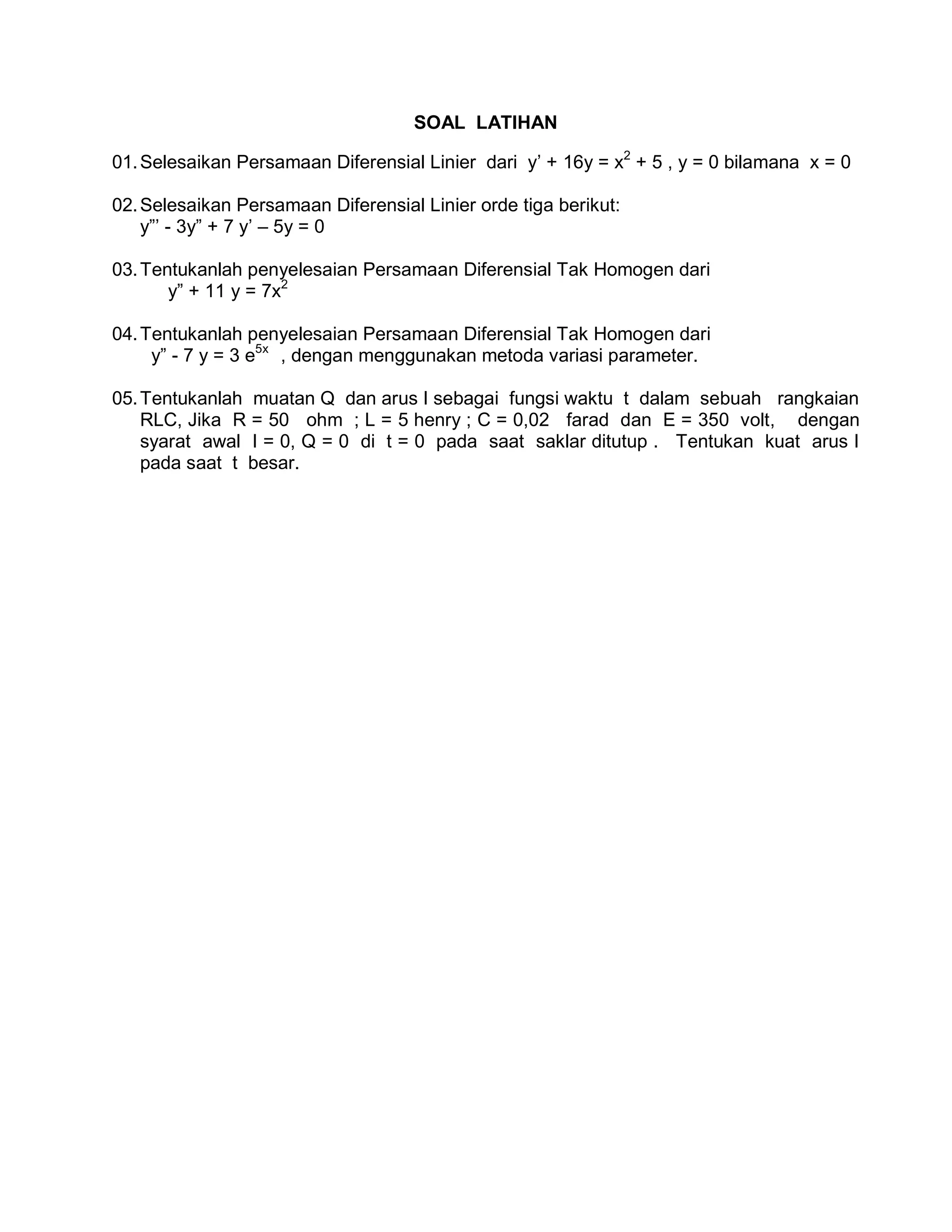 Soal latihan sem3 | PDF