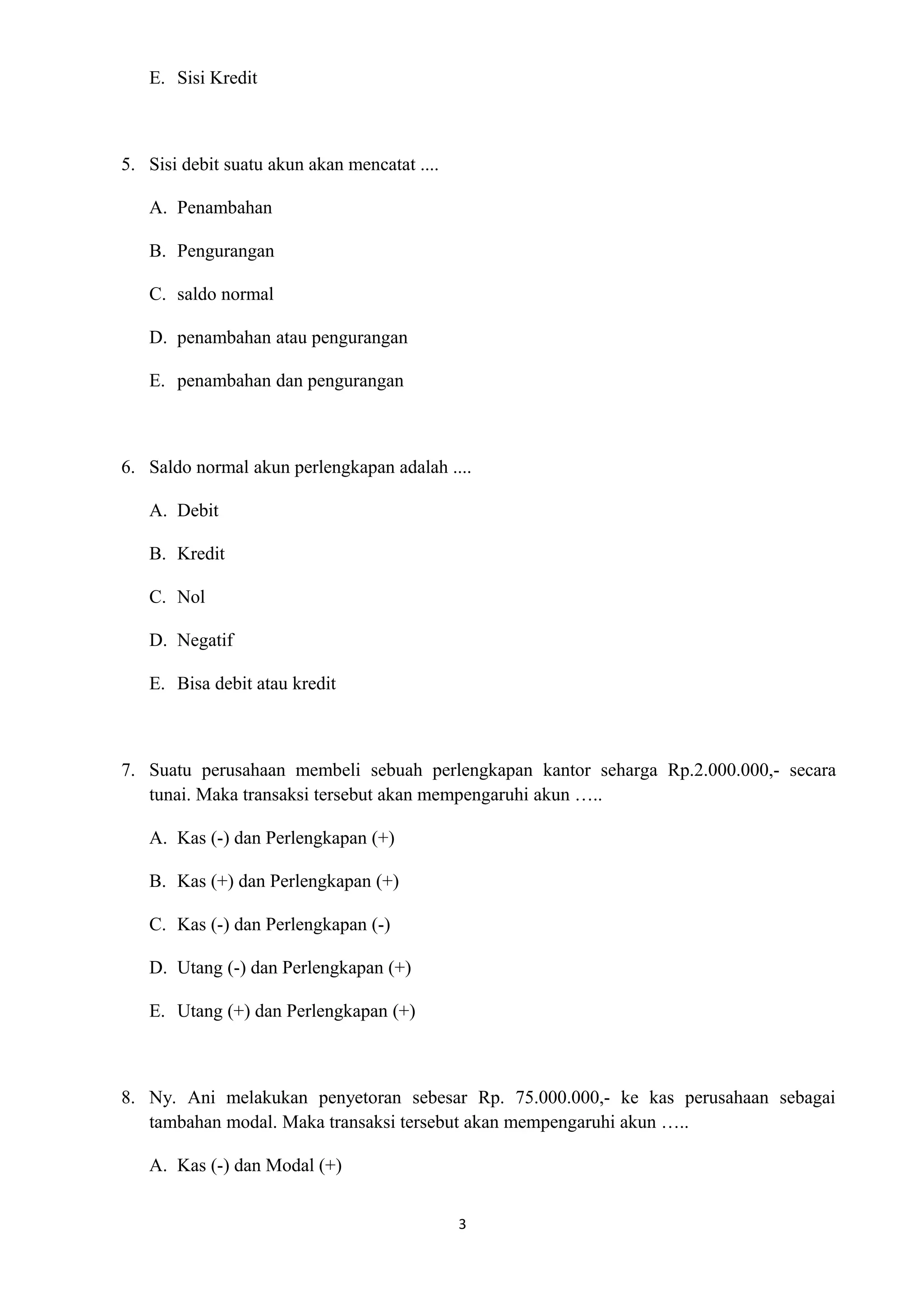 Soal latihan akuntansi | DOC
