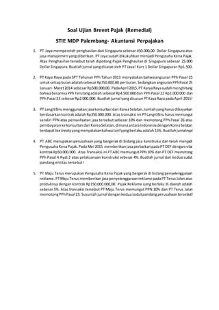 Soal latihan akuntansi pajak 1 | DOCX