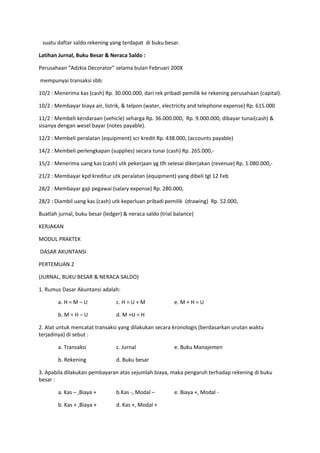 Soal latihan akuntansi perusahaan dagang | DOC
