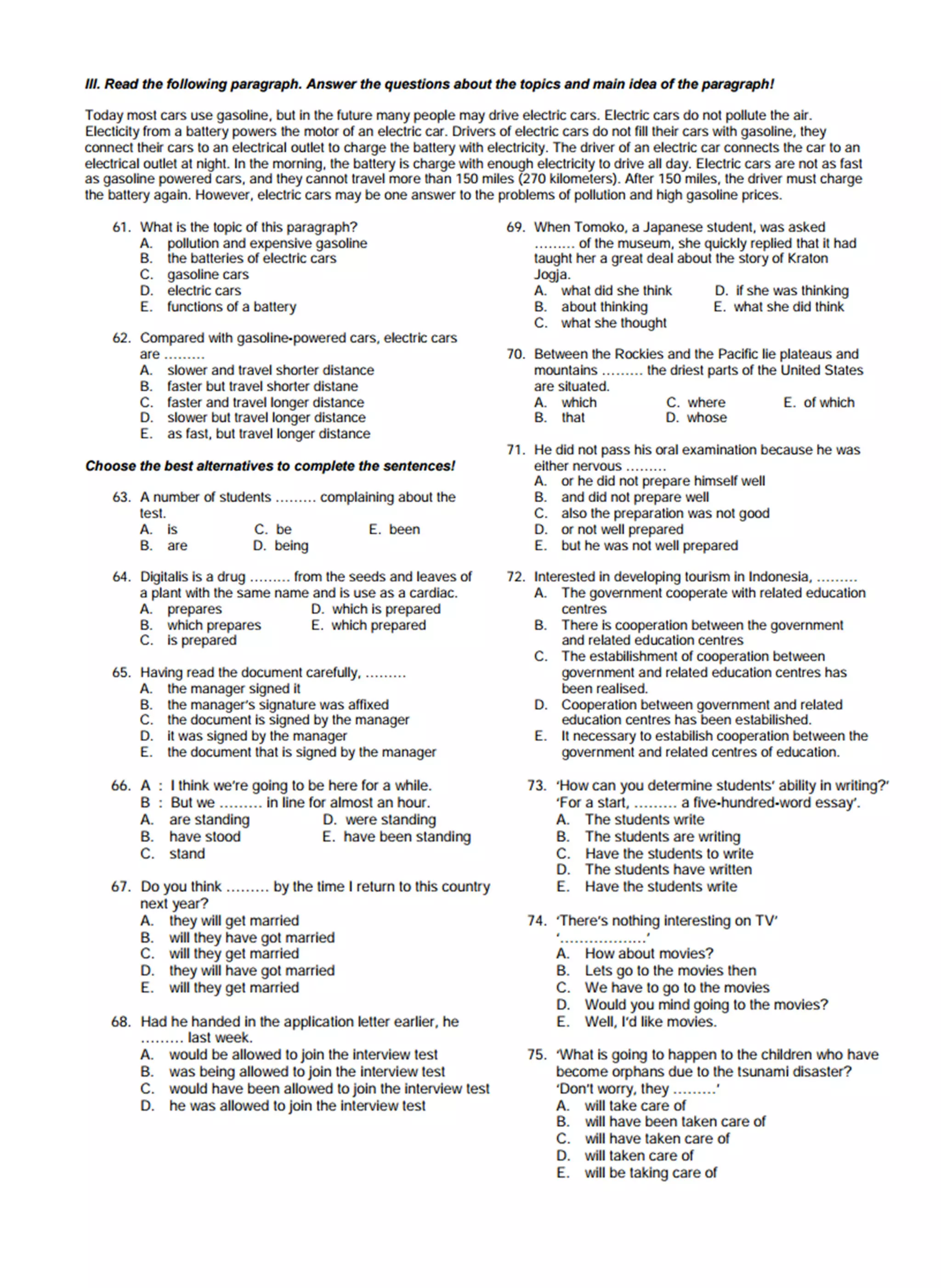 Soal Latihan Bahasa Inggris Bagian 2 Pdf