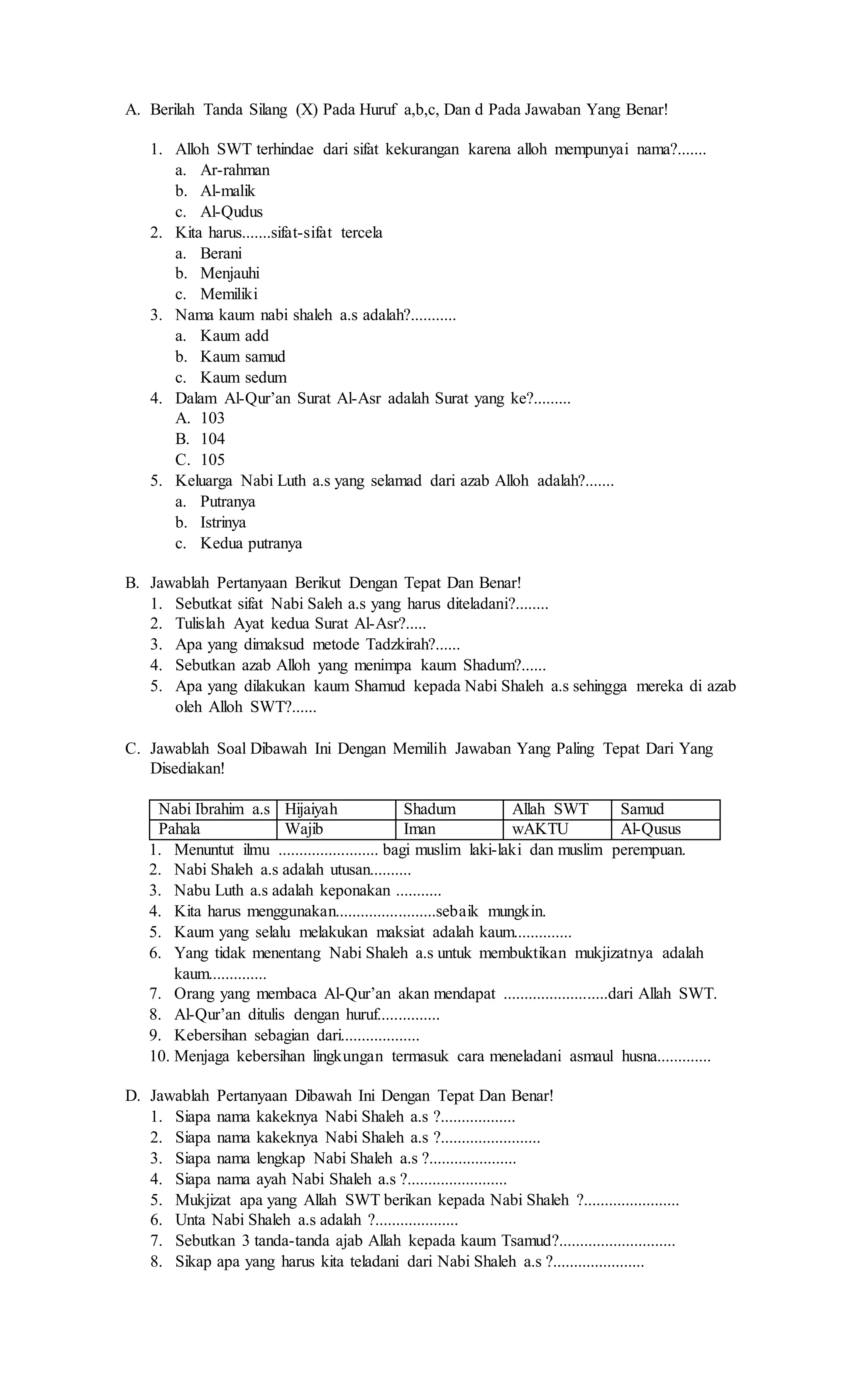 Soal latihan dafi | DOCX