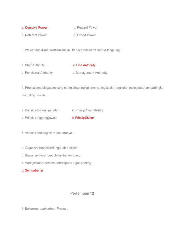 Soal latihan dasar manajemen | PDF