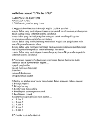 Soal latihan ekonomi tenaga kerja | PDF
