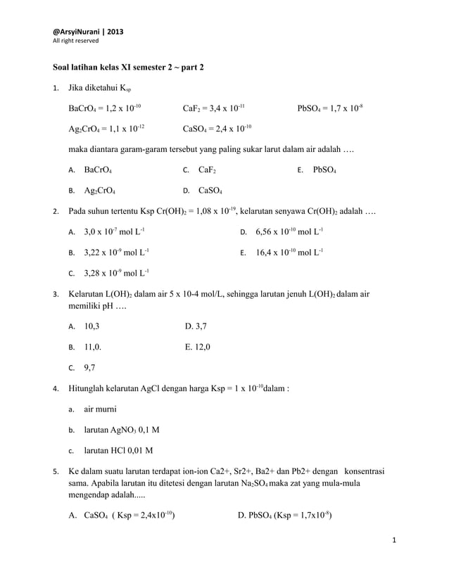 Soal latihan kelas xi semester 2 [part 2] | PDF