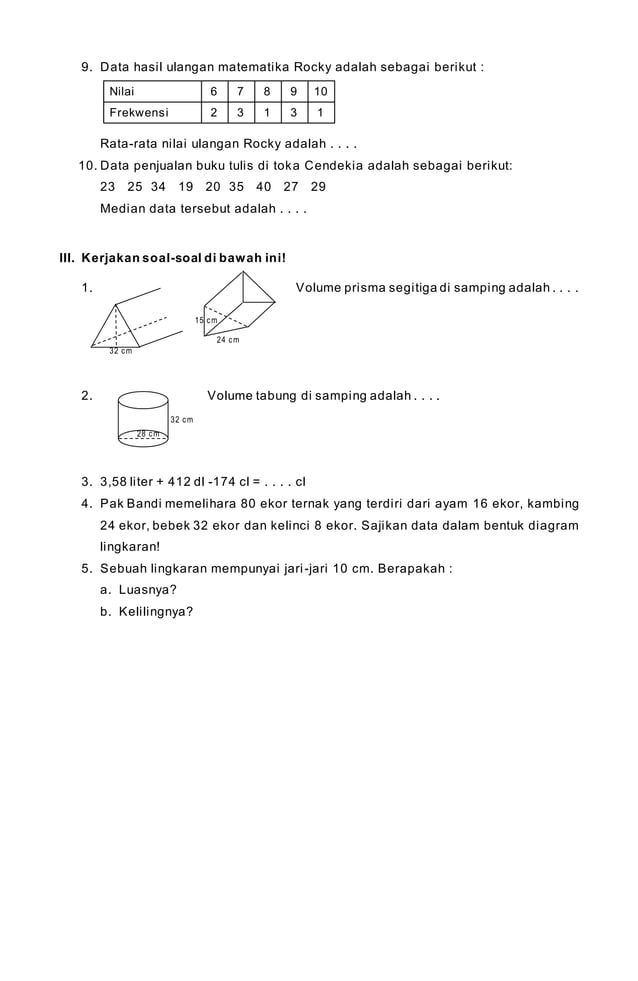 Latihan Matematika Kelas 6 - Perumperindo.co.id