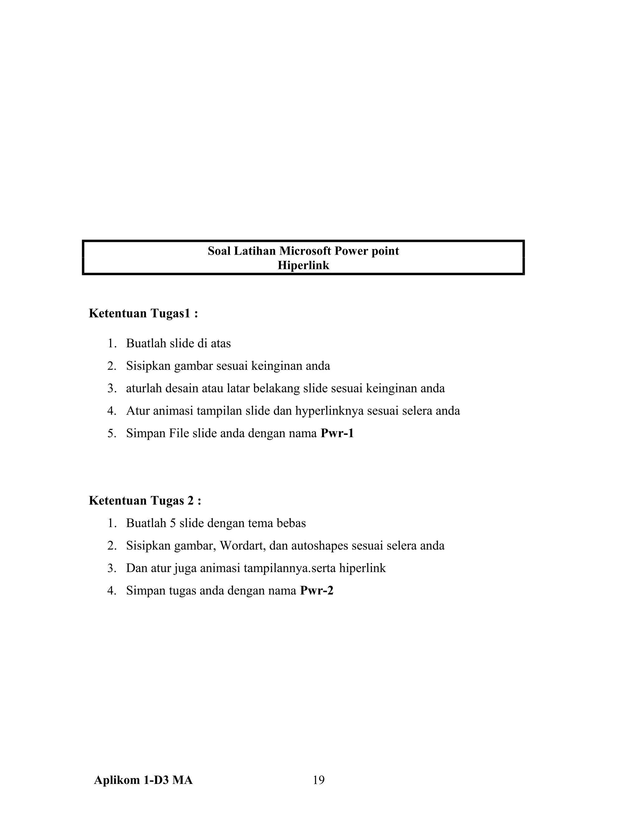 Soal latihan microsoft_word_xp | DOC