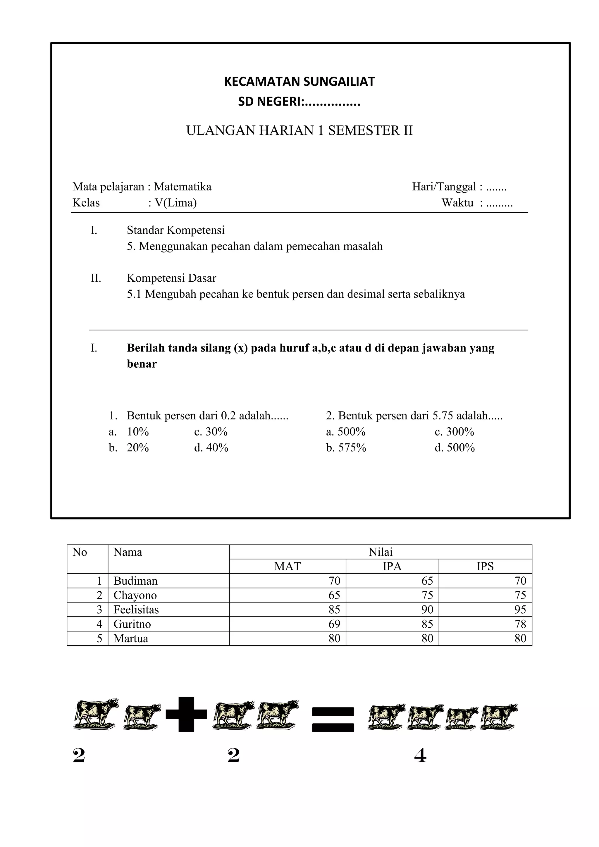 Soal latihan (ms word) | PDF