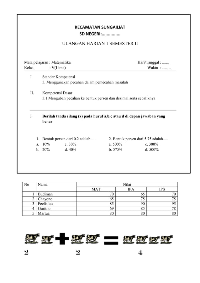 Soal latihan (ms word) | PDF