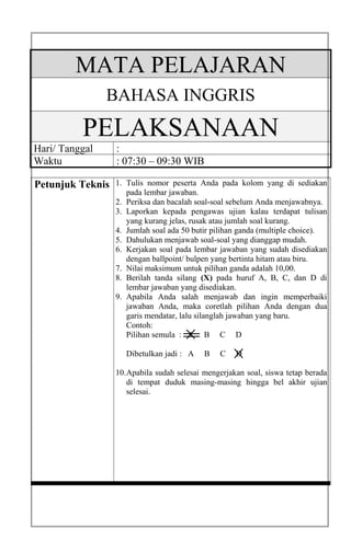 Soal latihan try out | DOC