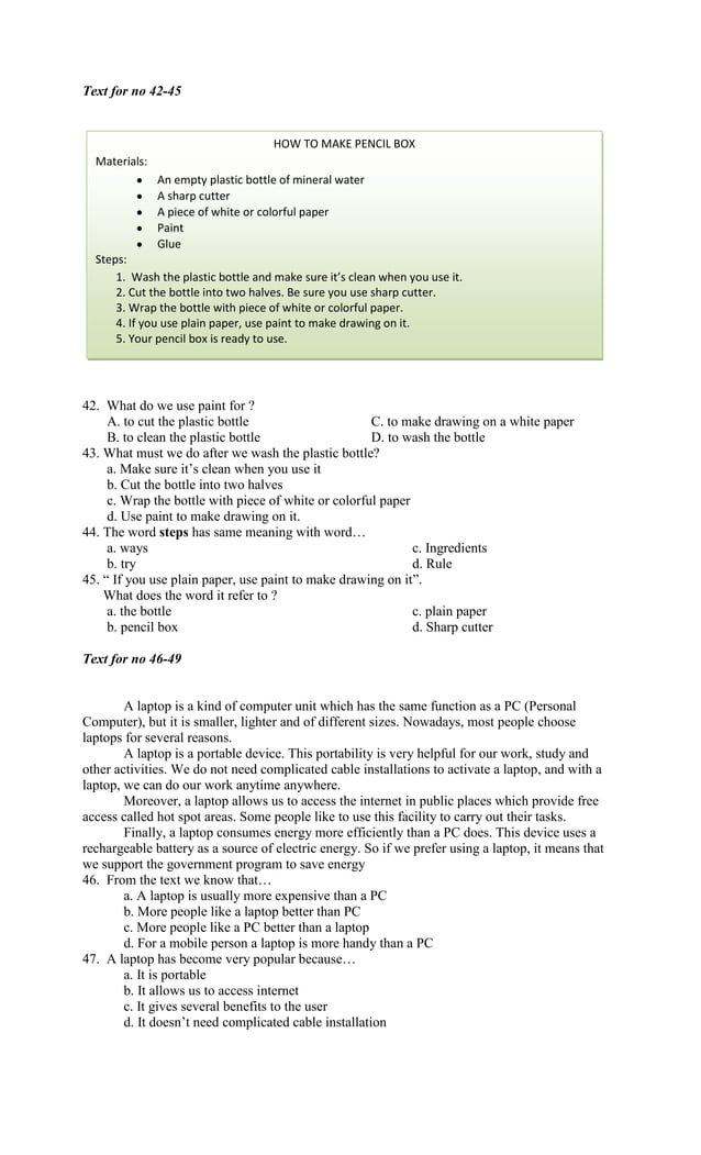 Soal latihan uas | DOCX