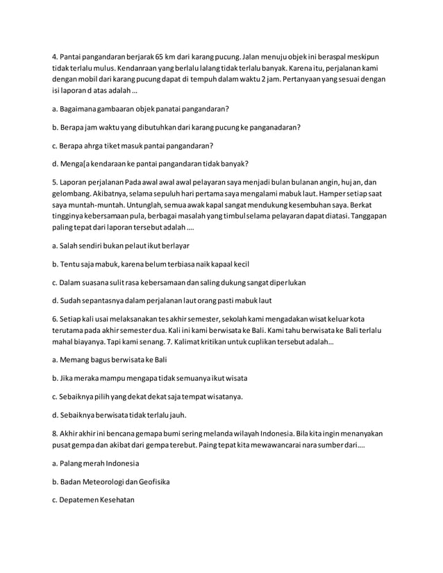 Soal latihan uas | DOCX