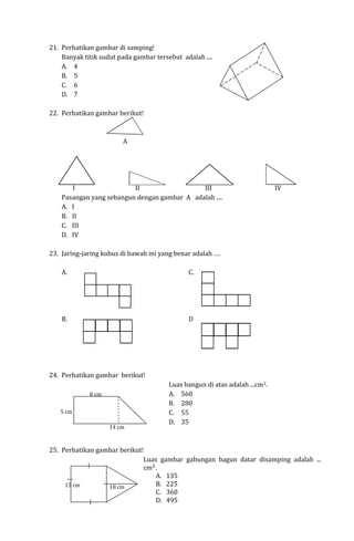 Soal latihan ujian mat ke 1 | DOCX