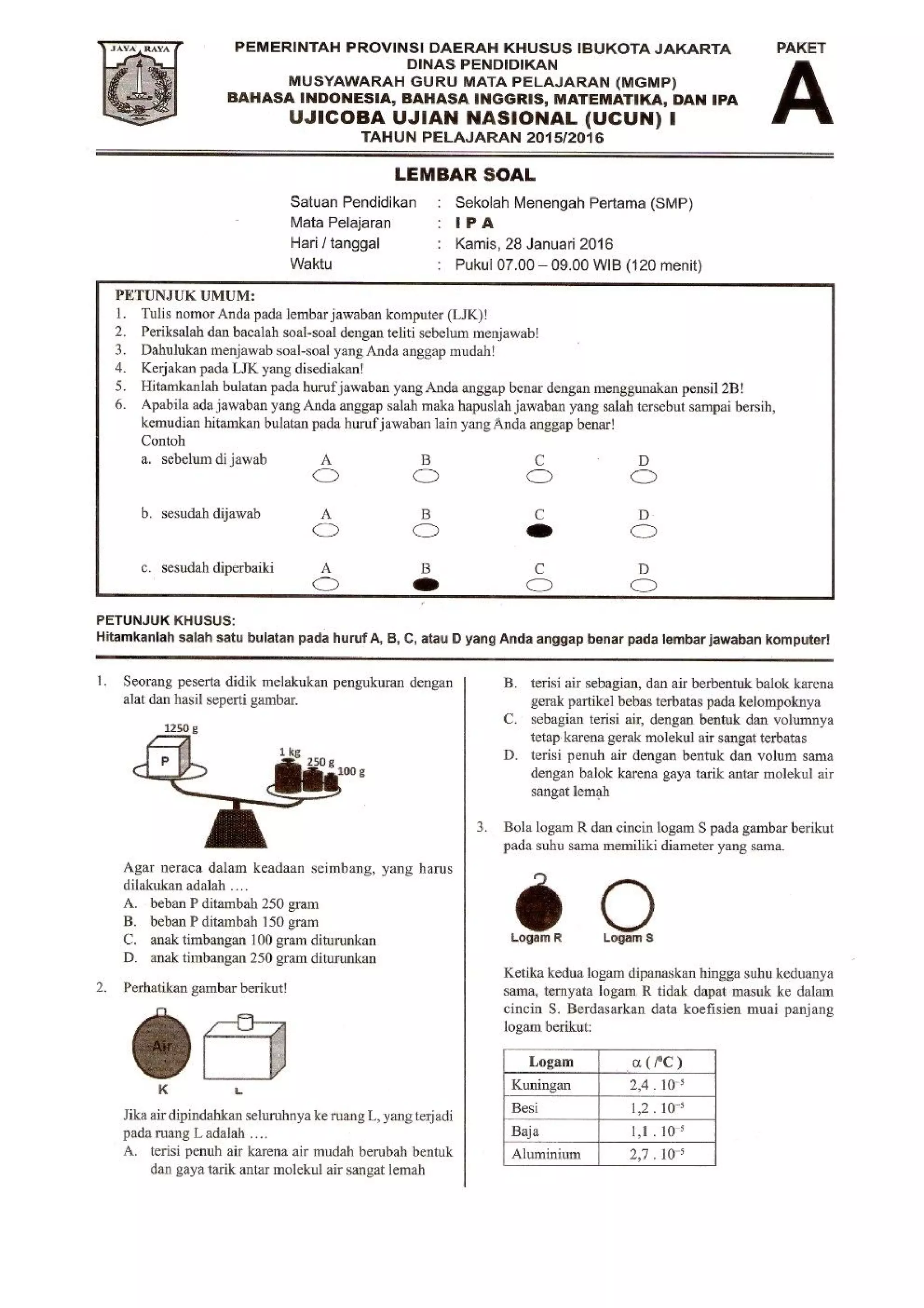 Soal latihan un ipa | PDF