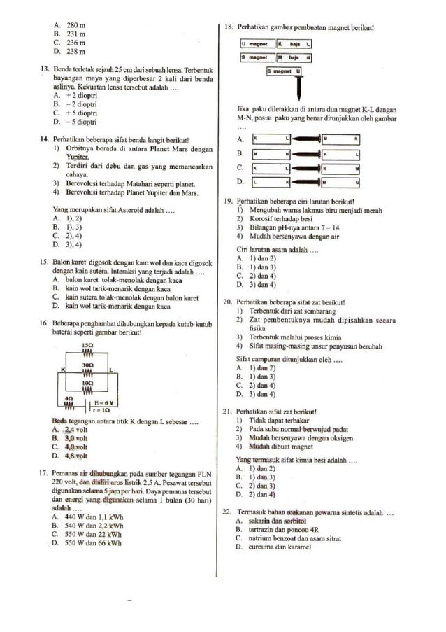 Soal latihan un ipa | PDF
