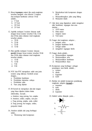 SOAL LATIHAN ELEKTRO KELAS 9 - 50 NOMOR | DOCX