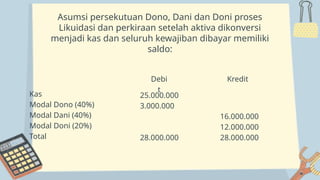 Soal likuidasi persekutuan sederhana pada persekutuan | PPTX