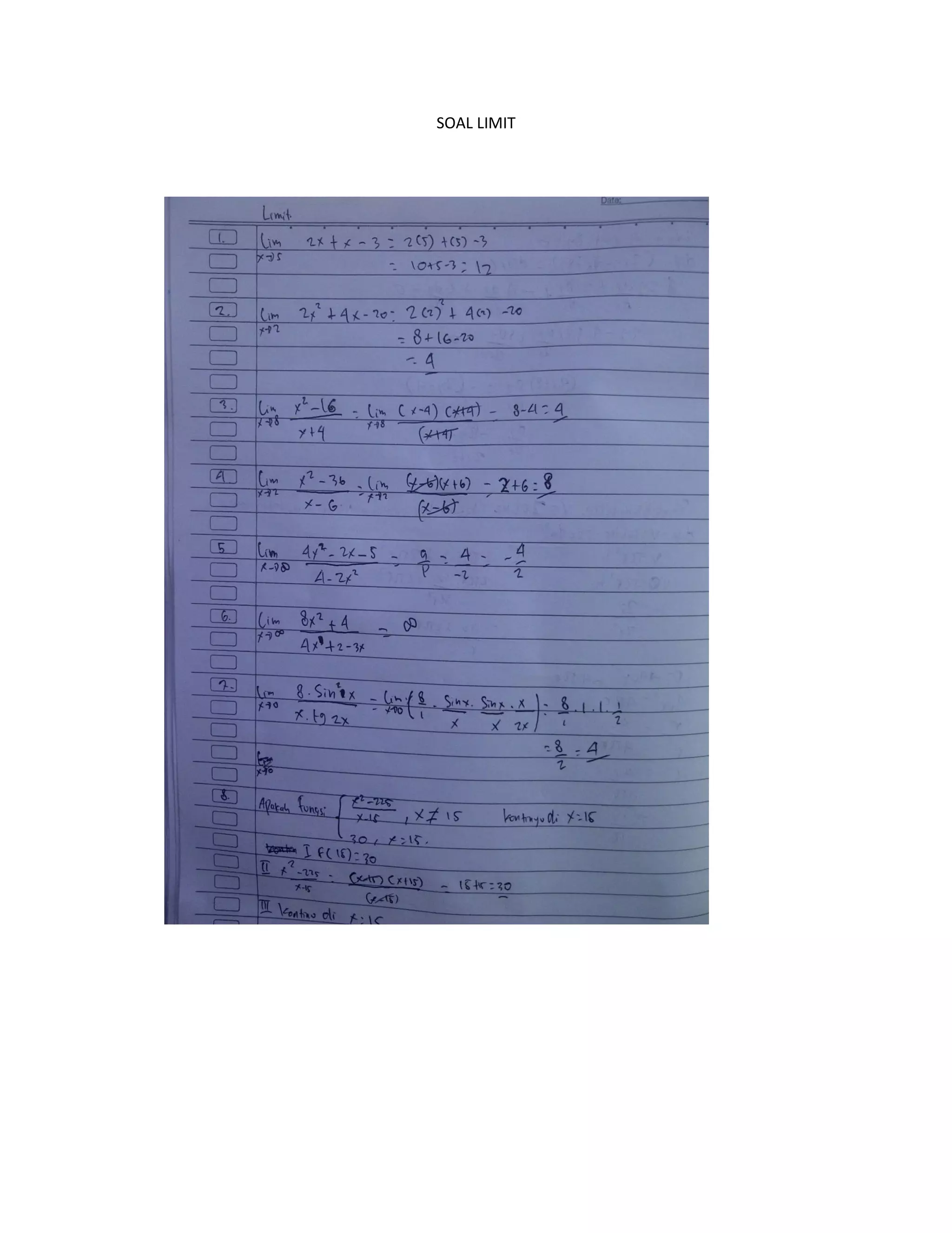 Soal limit | PDF