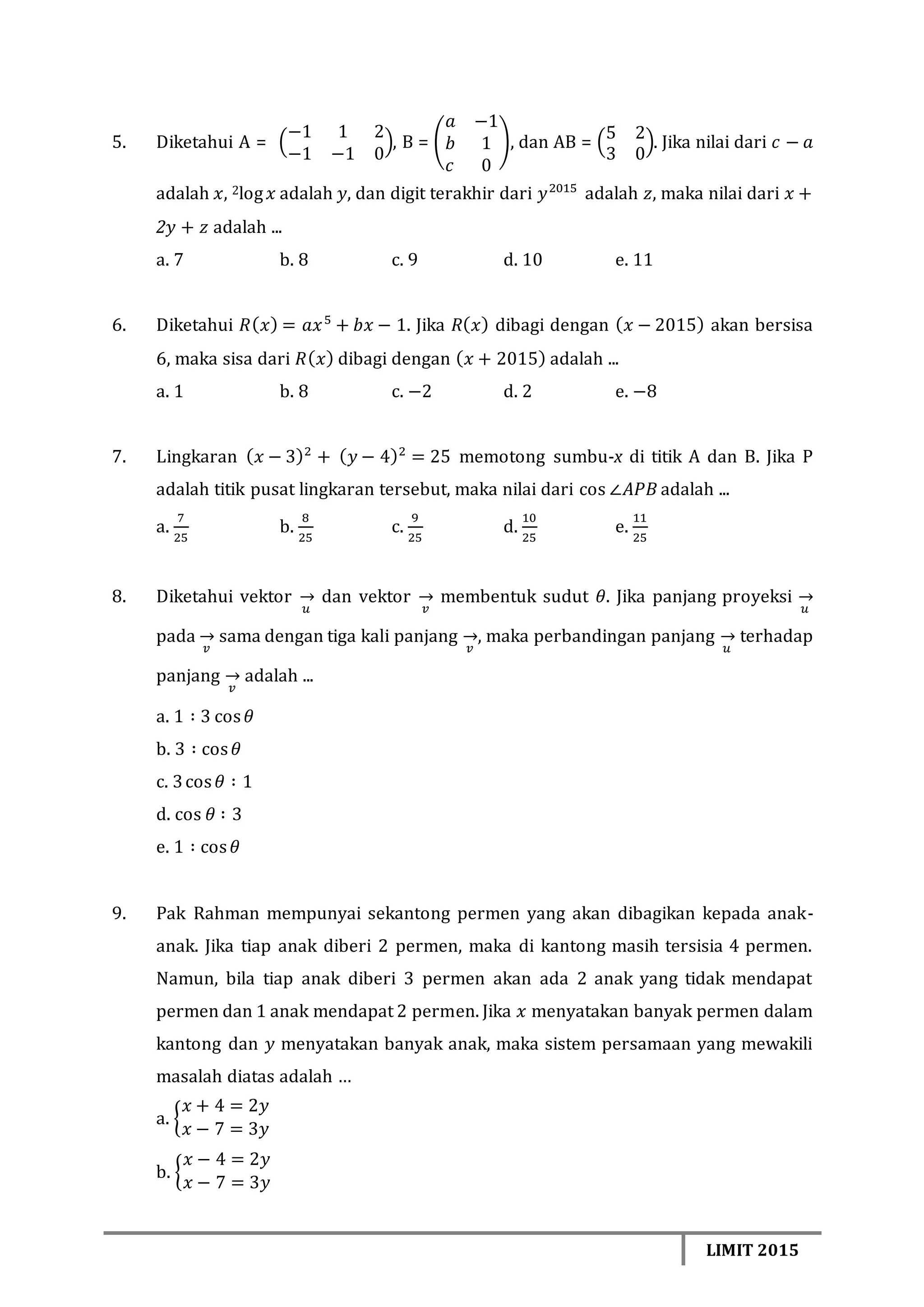 Soal Olimpiade Matematika | PDF