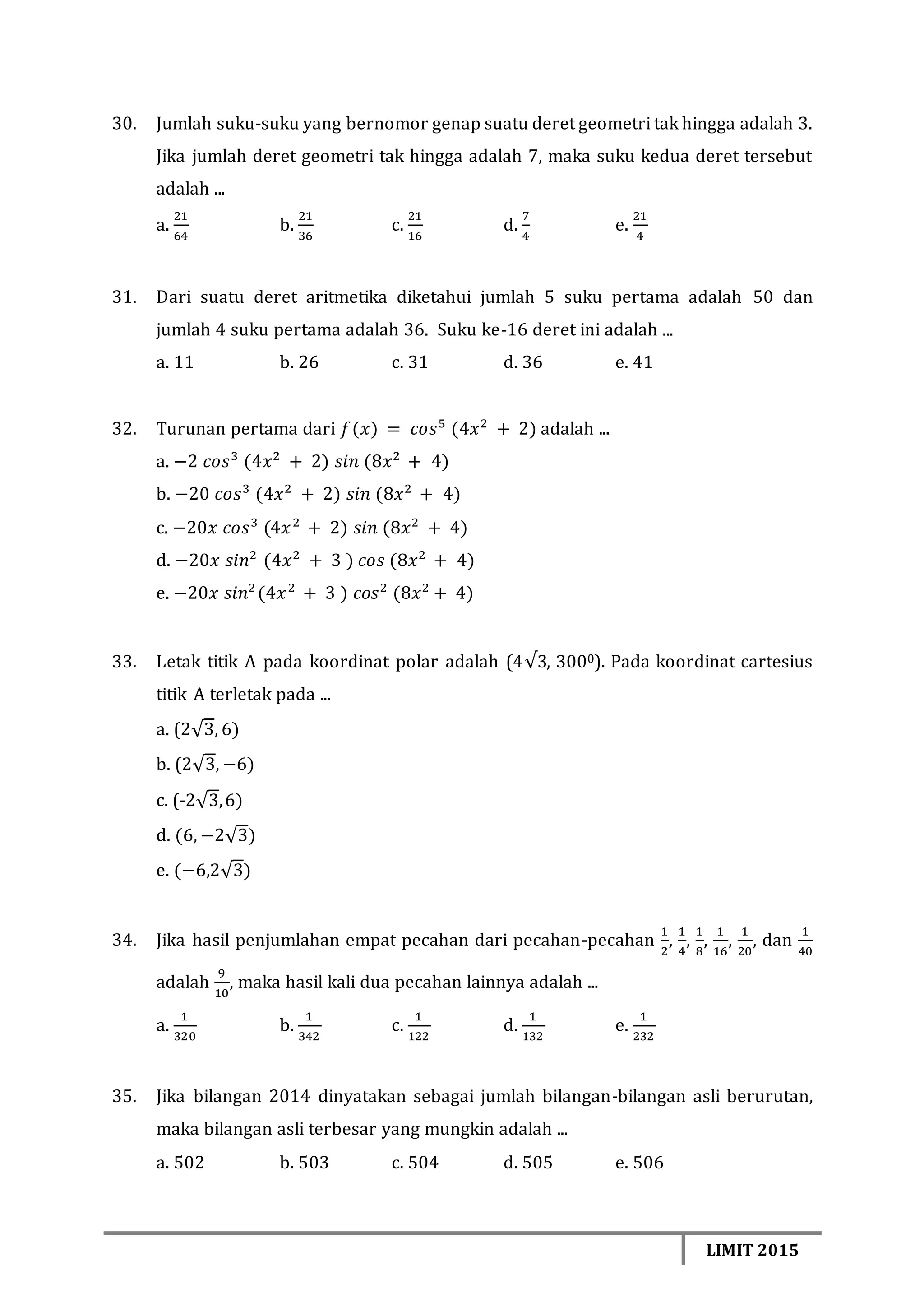 Soal Olimpiade Matematika | DOCX
